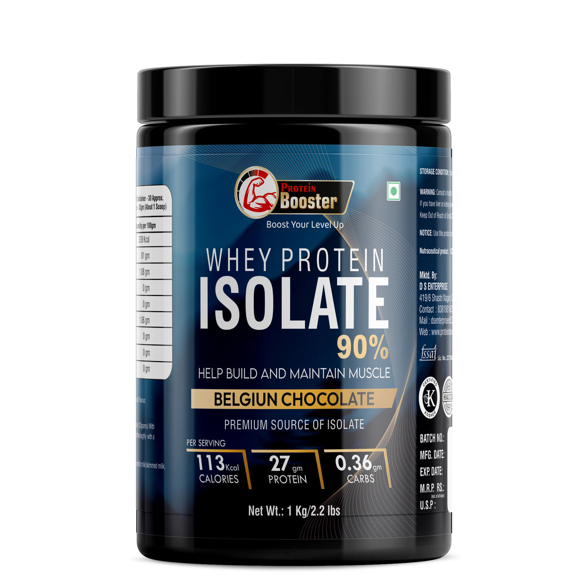 Protein Booster Whey Protein Isolate 90% - Belgian Chocolate Flavor ...